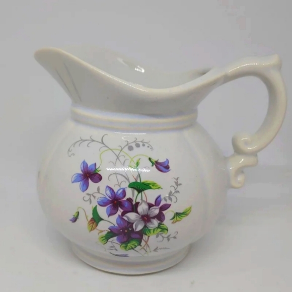Mccoy | Dining | Vintage Mccoy Purple Flower Ceramic Pitcher 7528 ...